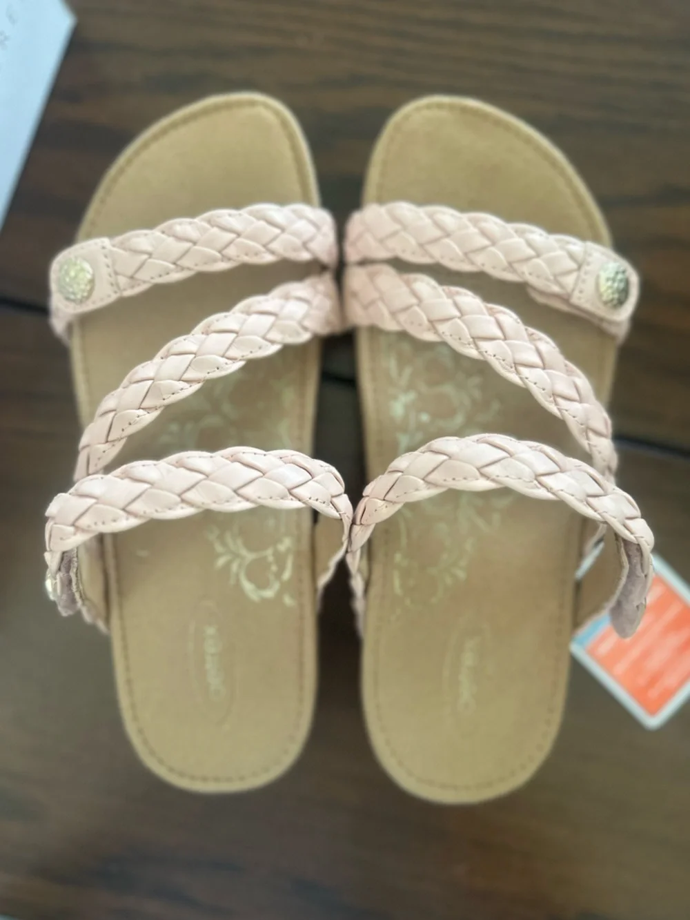 Aetrex | Shoes | Aetrex Josie Braided Strappy Sandals In Blush Pink ...